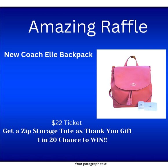 Coach | Bags | Raffle Ticket For Nwt Coach Elle Backpack In Rose Petal ...